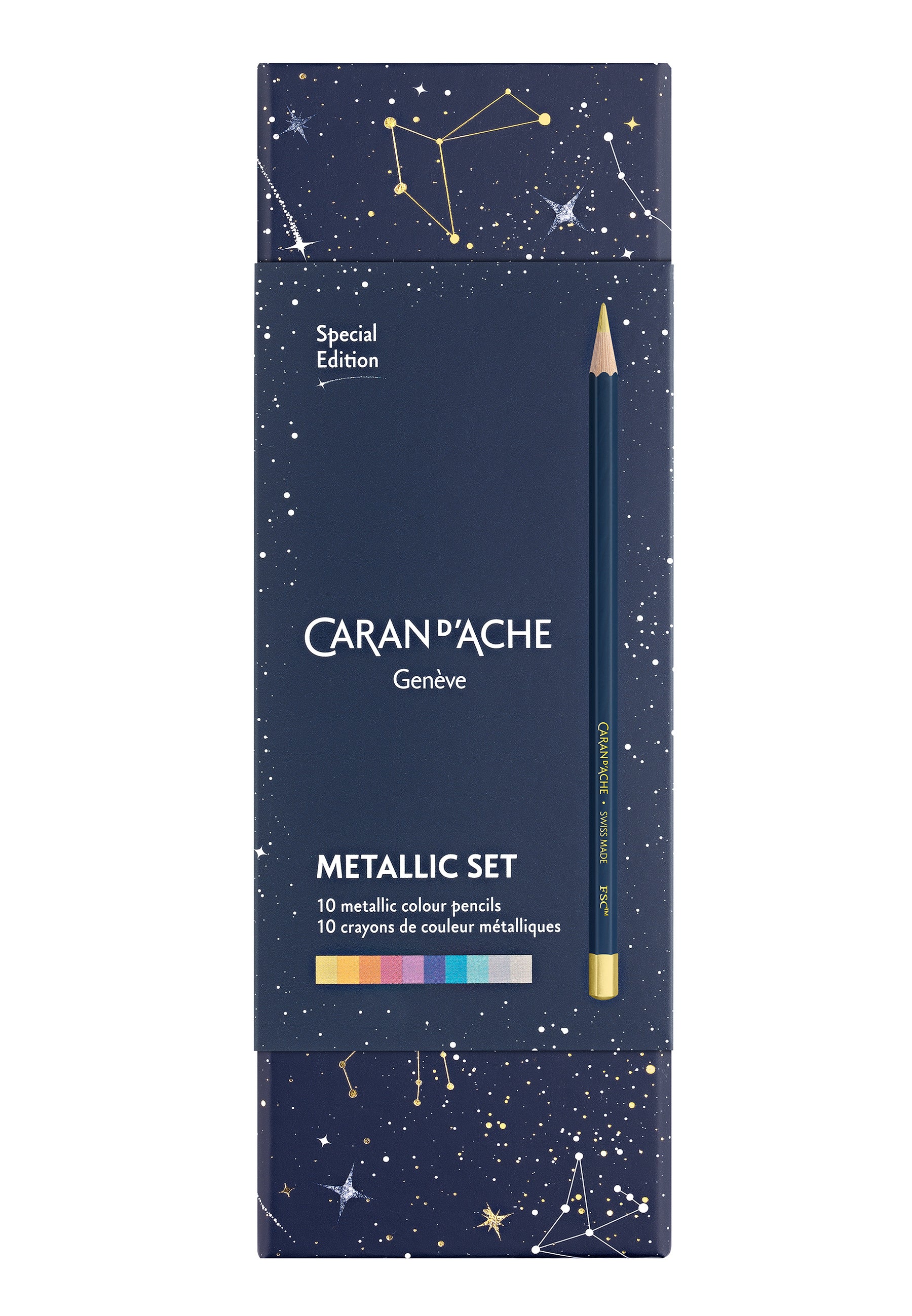 Caran d'Ache Metallic Color Pencil Set - Cosmic (Special Edition ...